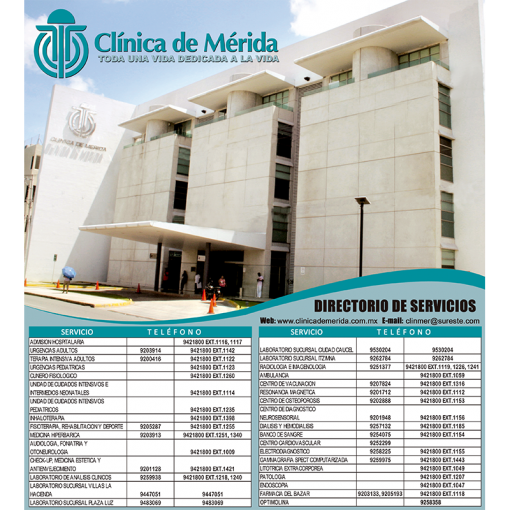 DIRECTORIO CLÍNICA DE MÉRIDA - meridadeyucatan.com
